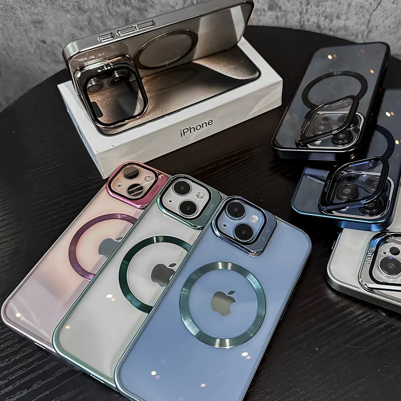 Transparent Lens Magsafe Stand Cover for iPhone Series – PERFECTCASE.IN