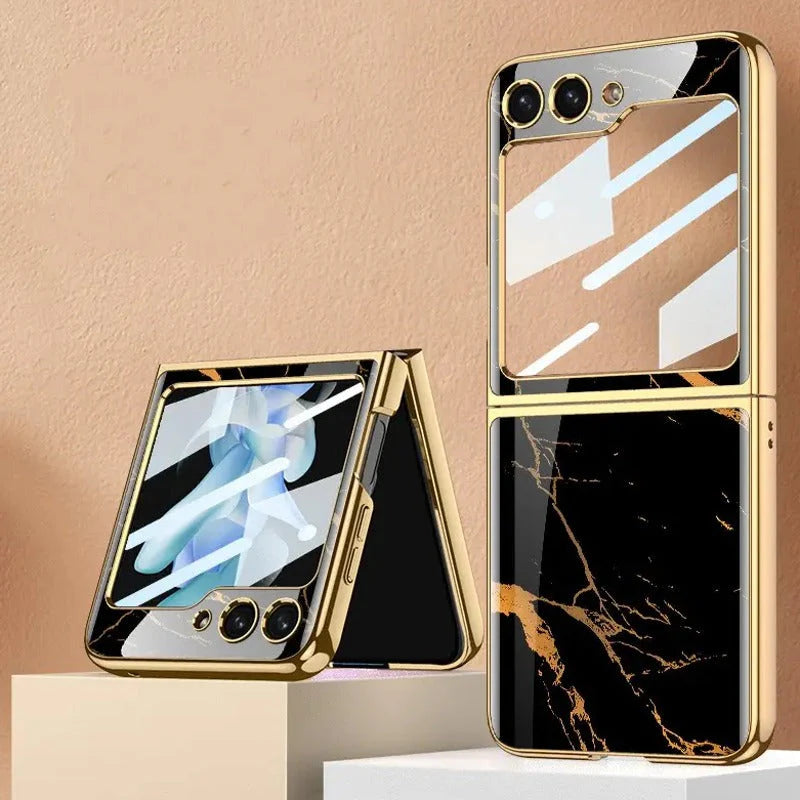 Marble Glass Case For Galaxy Z Flip5 – PERFECTCASE.IN